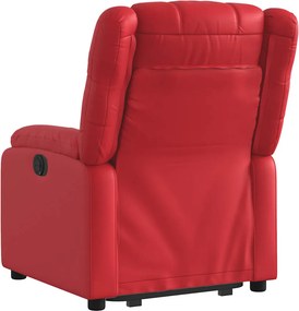 Zvedací polohovací křeslo červené umělá kůže 3205155