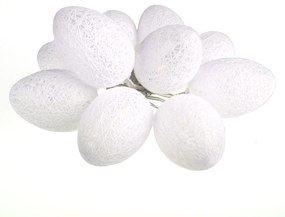 LED světelný řetěz Eggs, 1,6 m, bílá