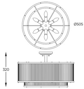 Zuma Line 003064-024606 - Přisazený lustr SERGIO 6xE14/60W/230V mosaz