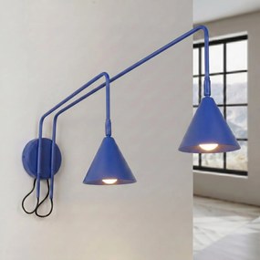Sollux Lighting Nástěnné svítidlo NOX 2 ultramarín s vypínačem