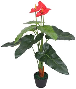 vidaXL Umělá rostlina toulitka s květináčem 90 cm červenožlutá