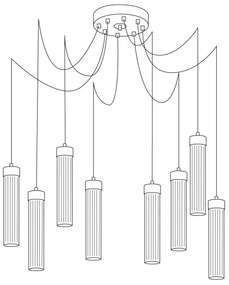 Kolarz 6009.30860 - Lustr na lanku RAGGIO 8xE14/25W/230V pavouk matný chrom