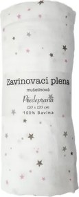 PREM INTERNATIONAL Zavinovací plena 120x120 cm Fialové hvězdičky (balení 1 ks)