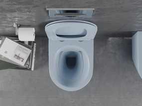Mexen Lena, závěsná toaletní mísa 480x360x355 mm s pomalu padajícím sedátkem, šedo-modrá matná, 30224069
