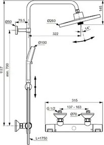 Ideal Standard CeraTherm - Sprchový set s termostatem | průměr 26 cm |