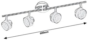 Rabalux 5639 - LED Stropní bodové svítidlo PADMA 4xLED/5W/230V