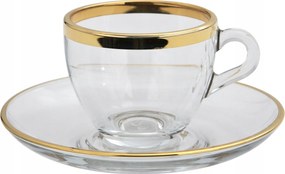 Sada 2 šálků na espresso 60 ml podšálky Golden Line