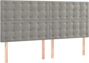 Box spring postel s matrací světle šedá 200x200 cm samet 3138103