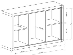 Obývací stěna DALLAS s | sestava CH | 3 díly | 234 cm | sonoma