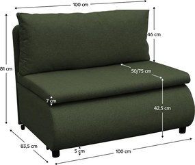 Rozkládací křeslo s úložným prostorem, zelená, FLIK