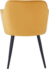 Designové křeslo TIRRA - látka Velvet, žlutá / černá