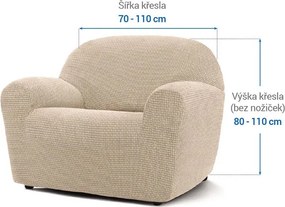 Super strečové potahy NIAGARA smetanová křeslo (š. 70 - 110 cm)