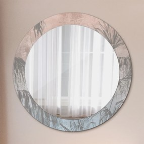 Kulaté dekorativní zrcadlo Tropické květiny fi 70 cm