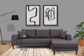 Hanah Home Čtyřmístná pohovka NERO antracitová pravá 250 cm
