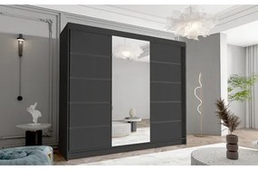 Velká šatní skříň DAVOS VI 250 cm Bílá/Černá