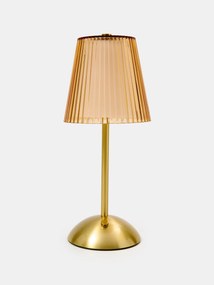 Sinsay - LED stolní lampa s žebrovaným stínidlem a zlatými prvky - hnědá