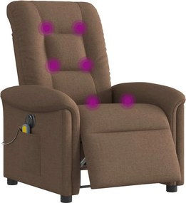 Elektrické masážní polohovací křeslo hnědé textil 3303248