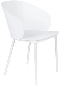 OnaDnes -20% White Label Bílá plastová jídelní židle WLL Gigi