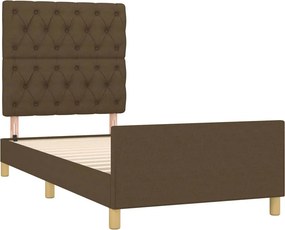 Rám postele bez matrace tmavě hnědá 80 x 200 cm textil 3125255