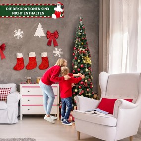 Costway 210 cm Pre-Lit Half Tree Vánoční strom Half Umělý strom, zelený