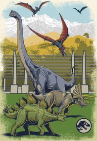 DINO Puzzle Jurský svět (Jurassic World) 18x26cm skládačka 48 dílků dn371347