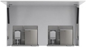 NOFER BASIC zrcadlová skříňka 1200 mm se dvěma automatickými dávkovači mýdla a se dvěma senzorovými osoušeči rukou MUM000159
