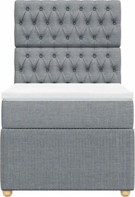 Box spring postel s matrací světle šedý 100 x 200 cm textil 3291974
