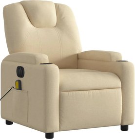 Elektrické masážní polohovací křeslo krémové textil 3204365