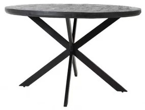 Jídelní stůl kulatý YELLOV Ø120x76, dřevo černé, podnož černá Light@Living 6765712