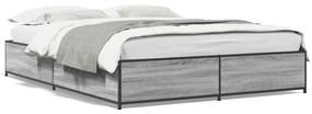 Rám postele šedý sonoma 140 x 200 cm kompozitní dřevo a kov,  3279845