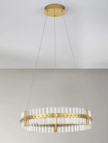LED stmívatelný platinum zlatý moderní lustr Kezo