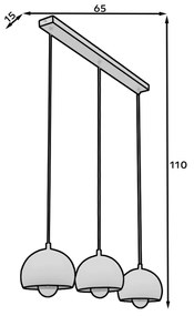 Eltap Moderní závěsné osvětlení Callide 3 line, 65x110x15cm