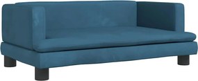 Pelíšek pro psy modrý 80 x 45 x 30 cm samet 171894