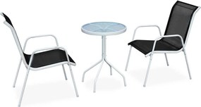 vidaXL 3dílný bistro set ocelový černý [43314]