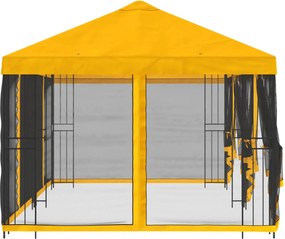 Altán s bočními stěnami 6 x 3 m Žlutá Polyester a ocel 190 gsm 3376001