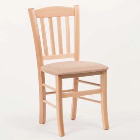 Stima Židle VENETA s čalouněným sedákem Odstín: Buk, Látky: LUX cappuccino 24