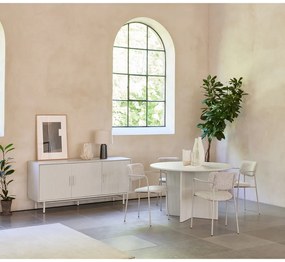 Světle šedý kulatý jídelní stůl ø 110 cm Palma – Unique Furniture