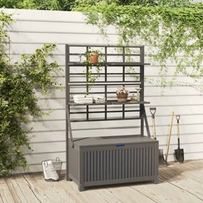 Úložný Box S Treláží Šedý 99X50X160 Cm Masivní Akáciové Dřevo - Hnědá