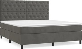 Box spring postel s matrací tmavě šedá 160x200 cm samet 3143212