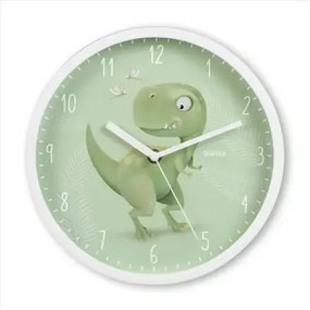 Hama Cebu / dětské nástěnné hodiny s dinosaurem / průměr 25 cm / tichý