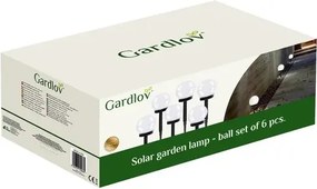 Gardlov Sada solárních zahradních lamp - koule - 6 ks