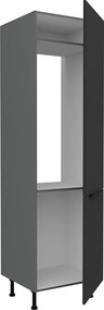 ARIA ab | vysoká skříňka 60 LO-215 2F na vestavnou lednici | 60 cm | ANTI FINGERPRINT povrch | antracit/černá