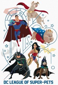 Zuty - superman, batman, wonder woman (dc liga supermazlíčků), 40×50 cm, bez rámu a bez vypnutí plát