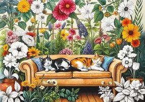 TREFL Puzzle Creative Kočičí oranžerie / 500 dílků / 48 x 34 cm