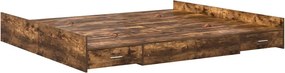 Rám postele s úložným prostorem s čelo Kouřový dub 200 x 200 cm 3335265