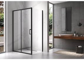 BPS-koupelny Obdélníkový sprchový kout HYD-OK103C 120x80 černá/transparent + vanička HYD-OSV-ST03C bílá