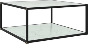 vidaXL Konferenční stolek 80 x 80 x 35 cm tvrzené sklo [322894] Barva: Bílá