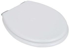 WC sedátko s funkcí pomalého sklápění MDF prostý design bílé - Default Title