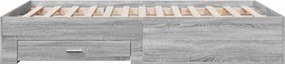Rám postele se zásuvkami šedý sonoma 140 x 190 cm kompozit 3280403