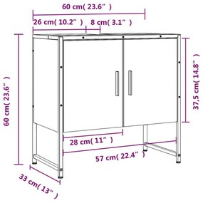 Petromila Koupelnová skříňka pod umyvadlo hnědý dub 60x33x60 cm kompozit